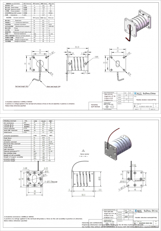 High Temperature Vibration Motors With Short Response Time Voice Coil ...